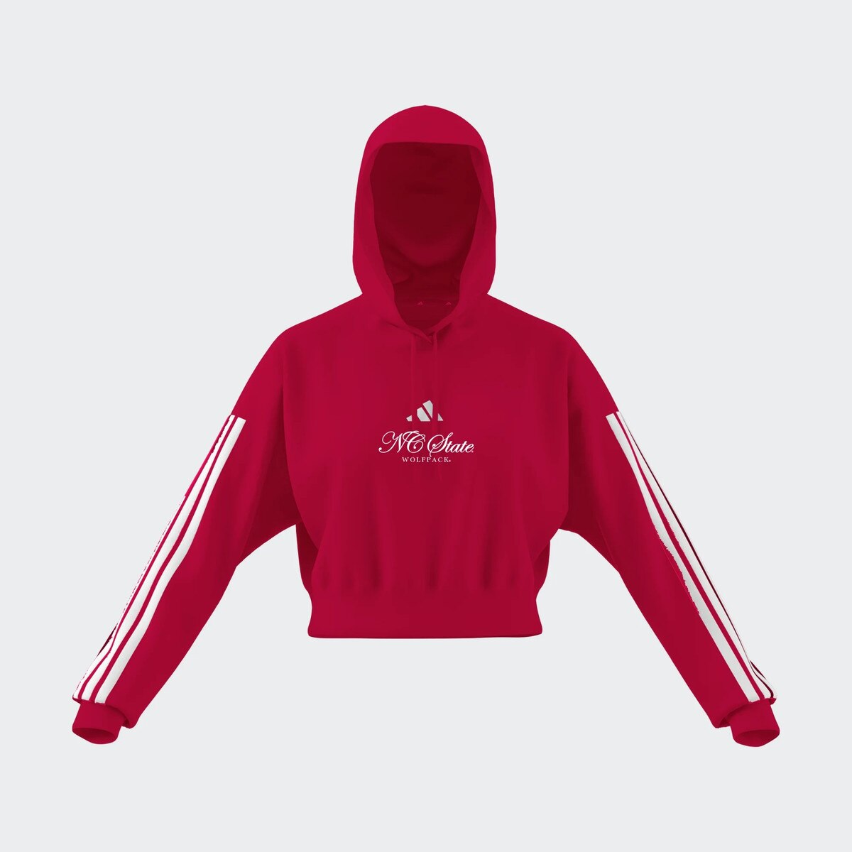 Red Sideline 2025 Ladies 3-Stripe Cropped Hood - NC State | Wolfpack ...