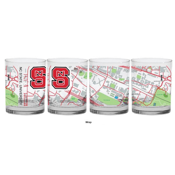 14 oz. Rocks Glass Campus Map | Wolfpack Outfitters GOPACK