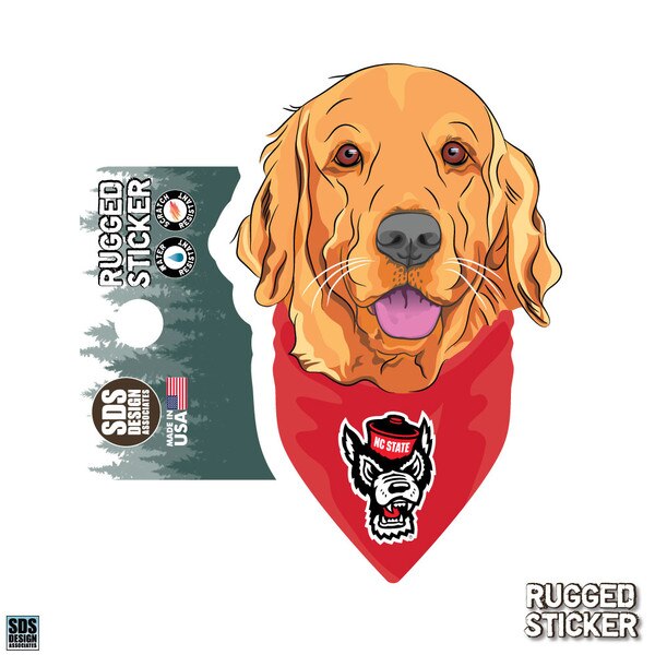 Rugged Sticker Golden Retriever With Tuffy Head Banana | Wolfpack ...