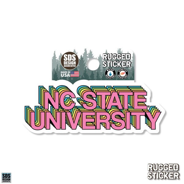 Rugged Sticker NC State University Pastel Rainbow | Wolfpack Outfitters ...